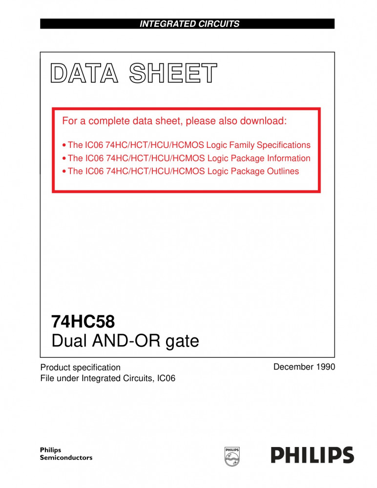 54HC58J/B datasheet page 2