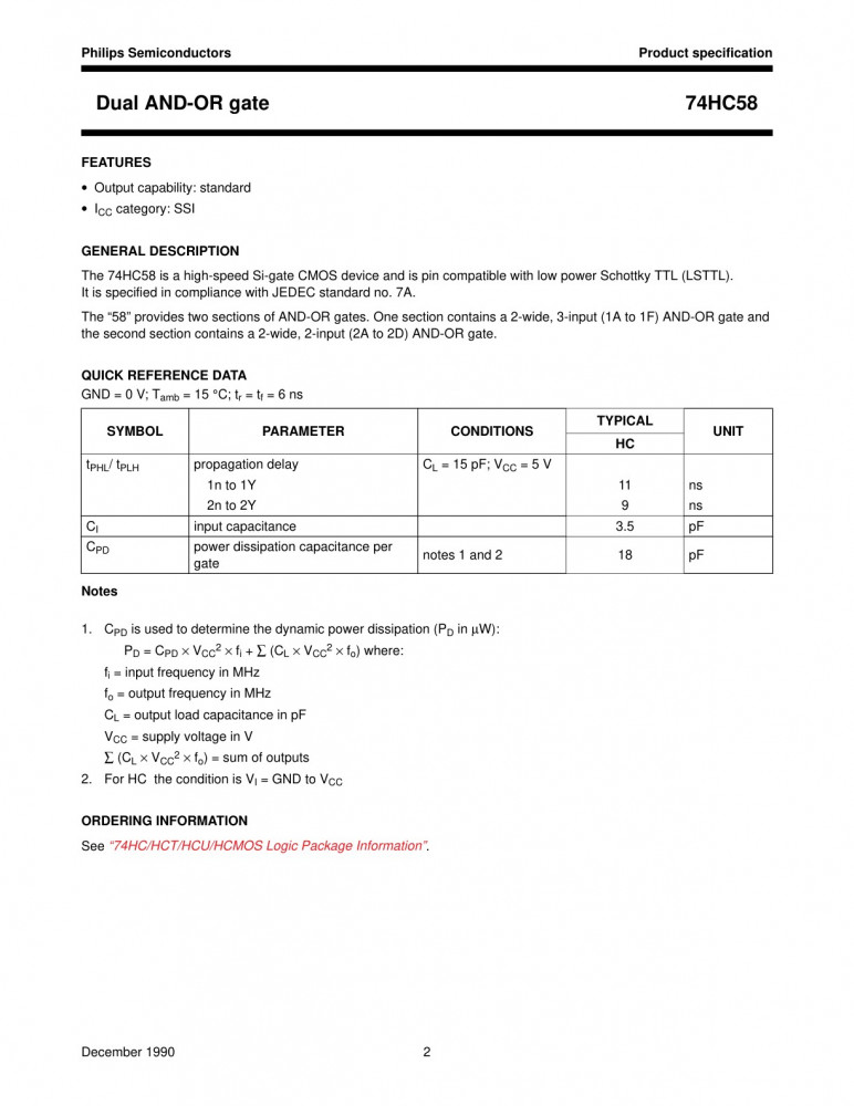 54HC58J/B datasheet page 3