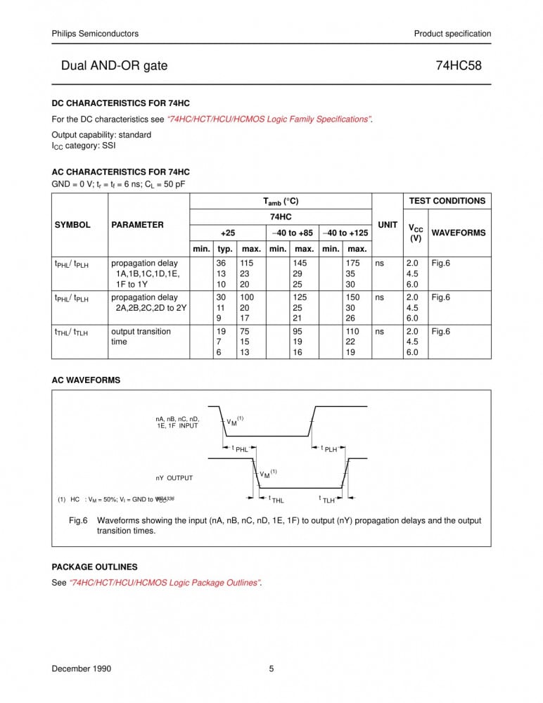 54HC58J/B datasheet page 6