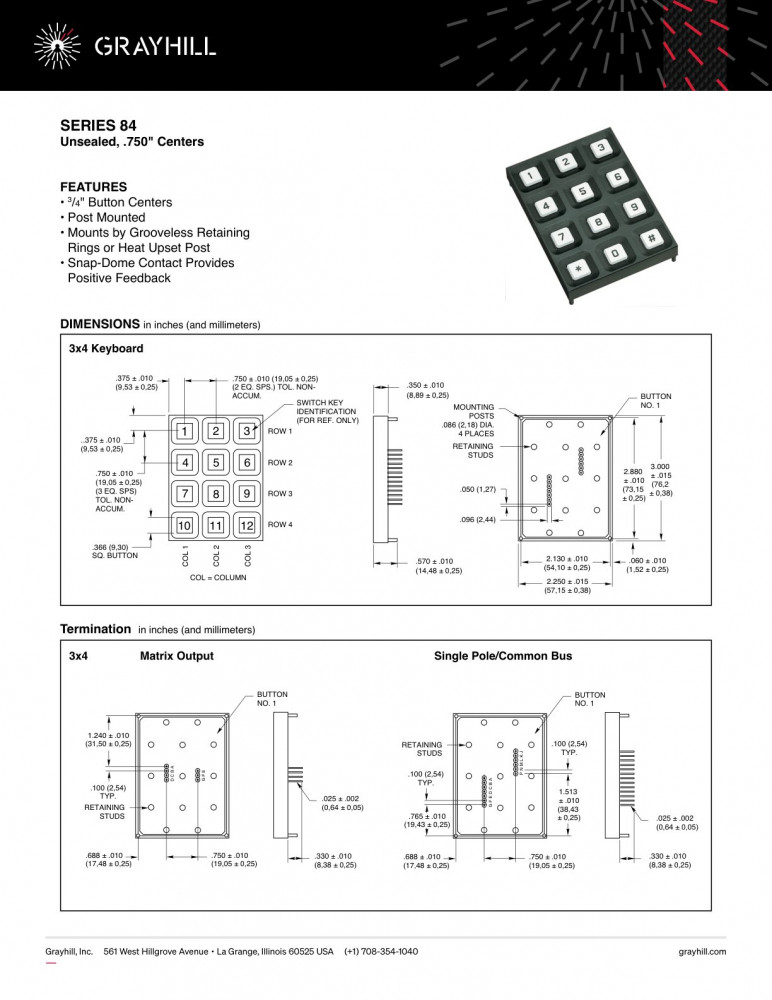 Grayhill Series 84 documentation, page 1