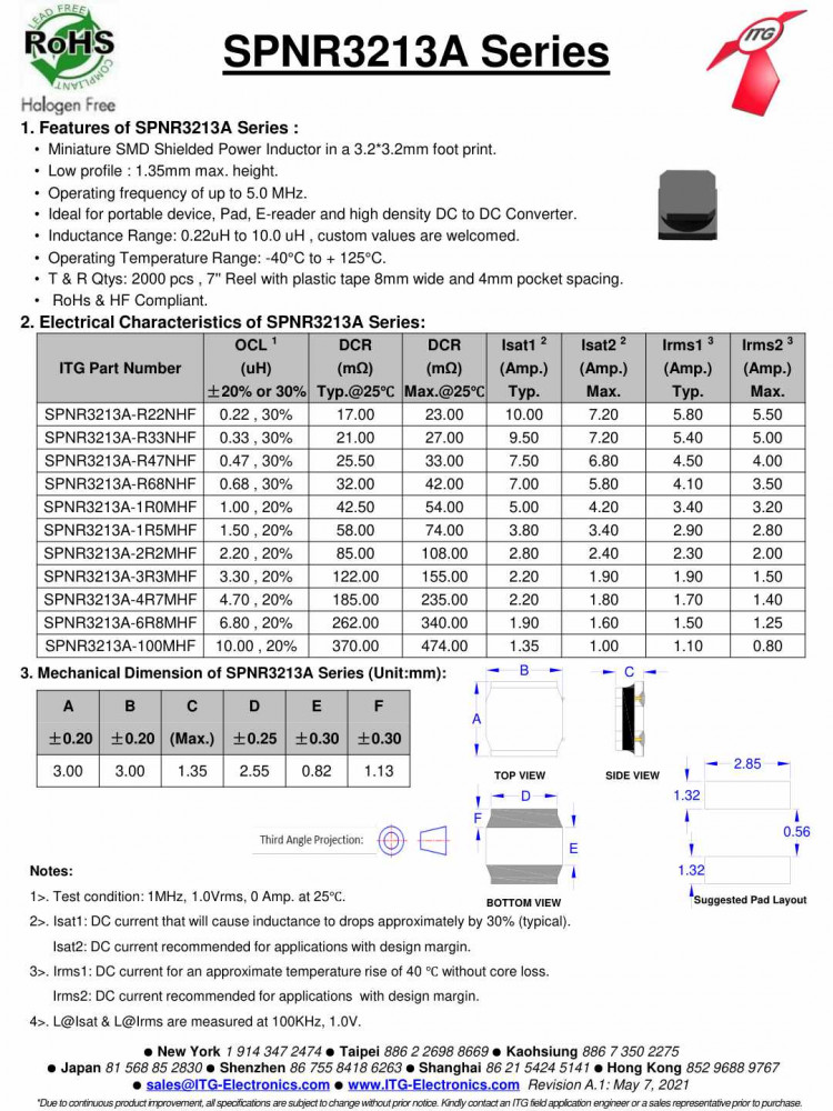 SPNR3213A technical document, page 1
