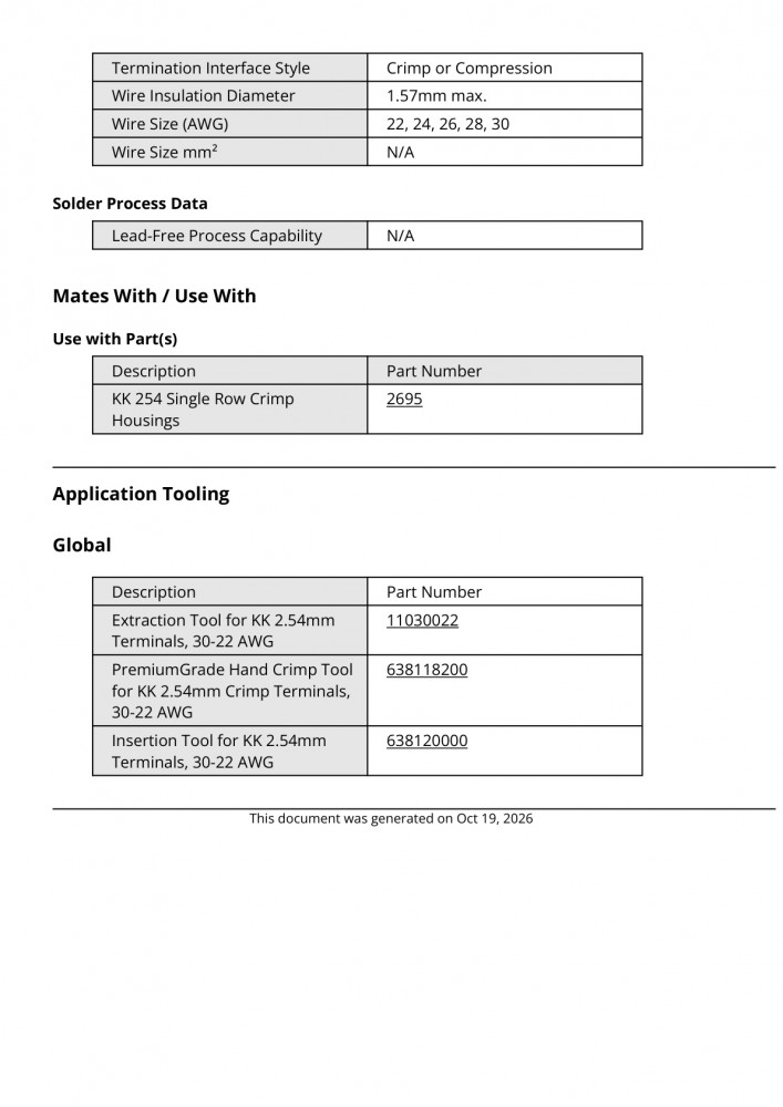 MOLEX KK 254 product specification, page 3