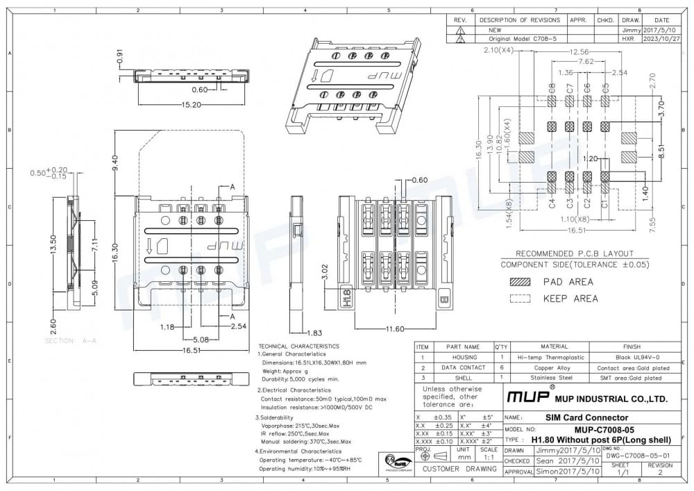 MUP C7008-05 technical document
