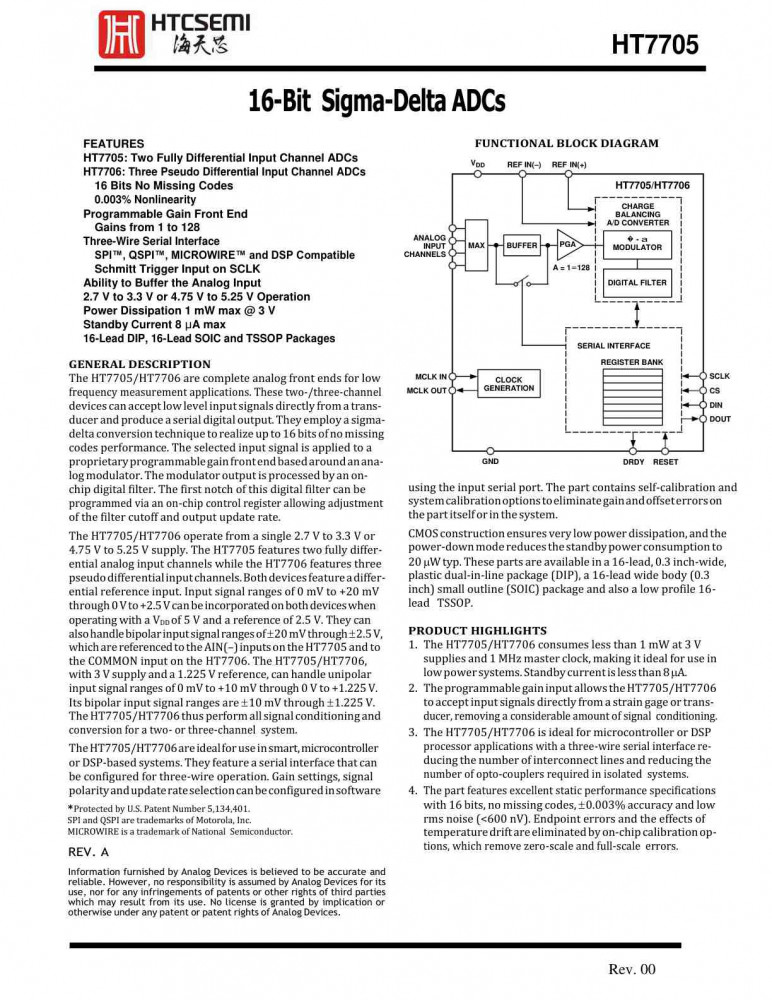 HT7705ANZ datasheet page 1
