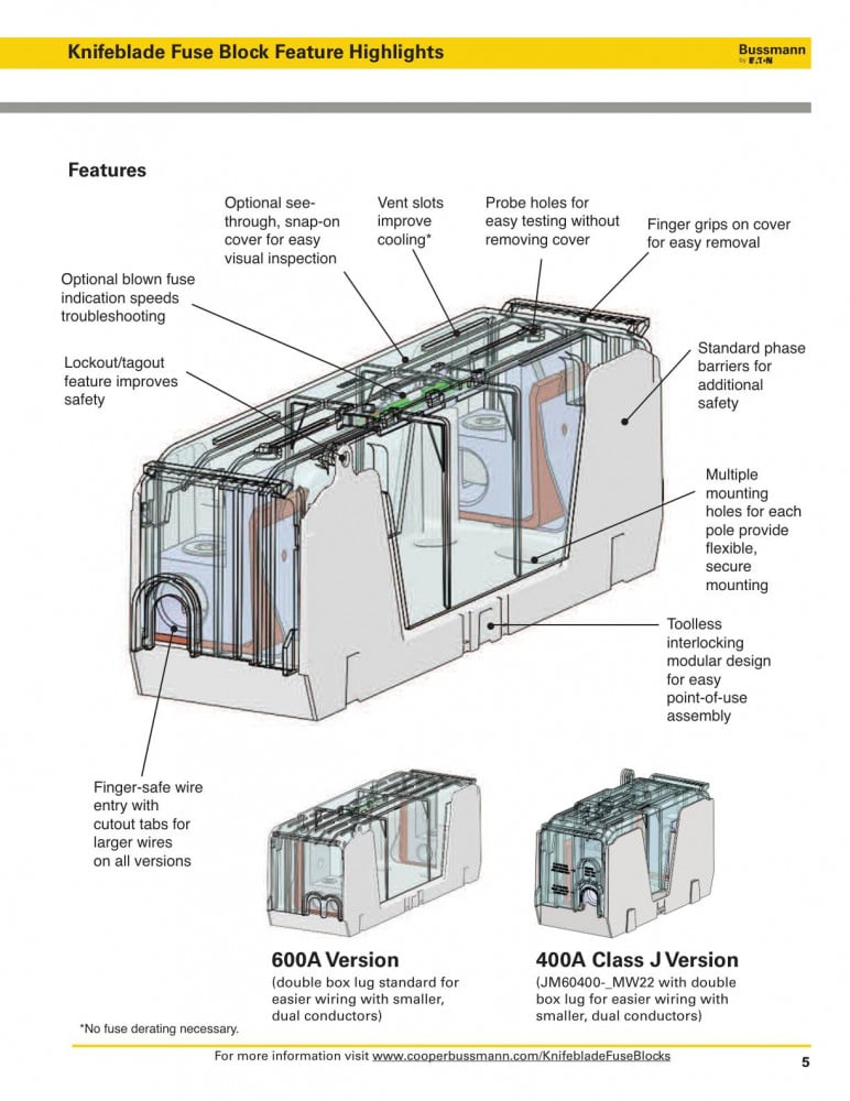 EATON Bussmann fuse block document page 5