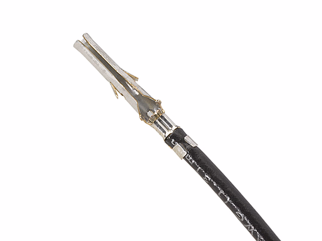 Pre-Crimped Lead Sabre Male-to-Sabre Male, Tin (Sn) Plating, 150.00mm Length, 16 AWG, Black