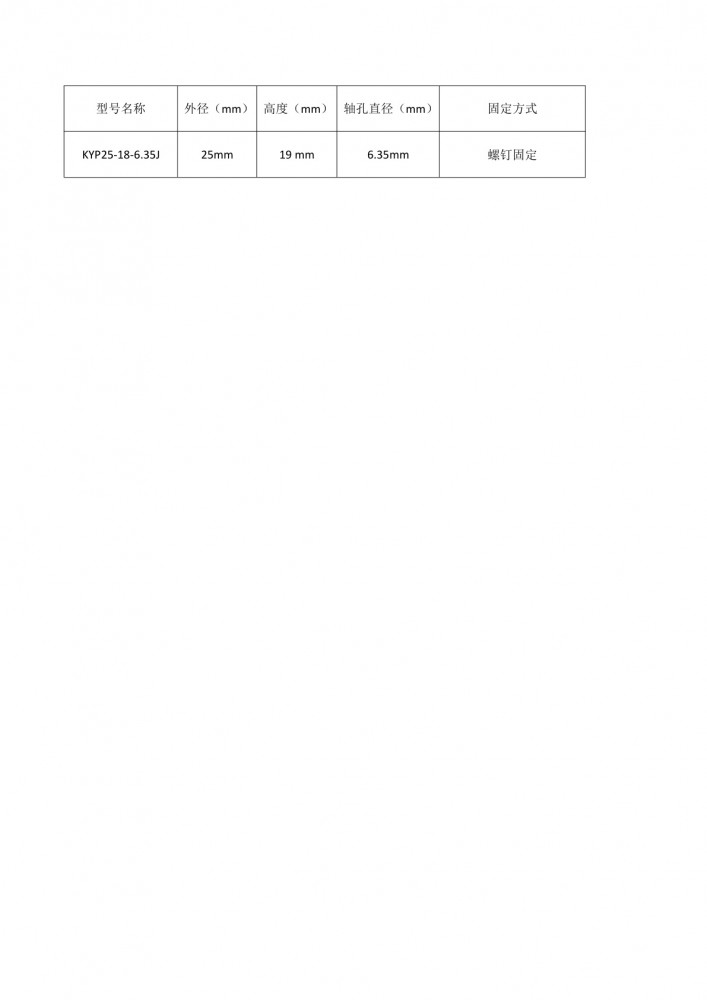 BOCHEN KYP25-18-6.35J characteristics table