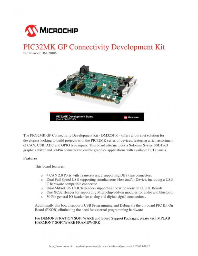 DM320106 technical documentation page