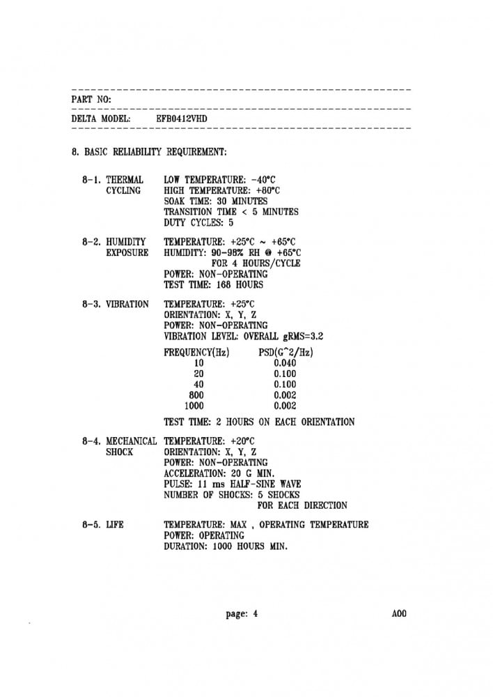EFB0412VHD specification page 4