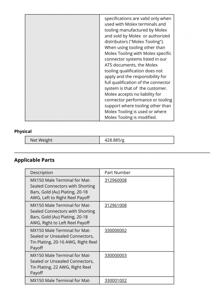 MOLEX 638112600 technical document preview, page 3
