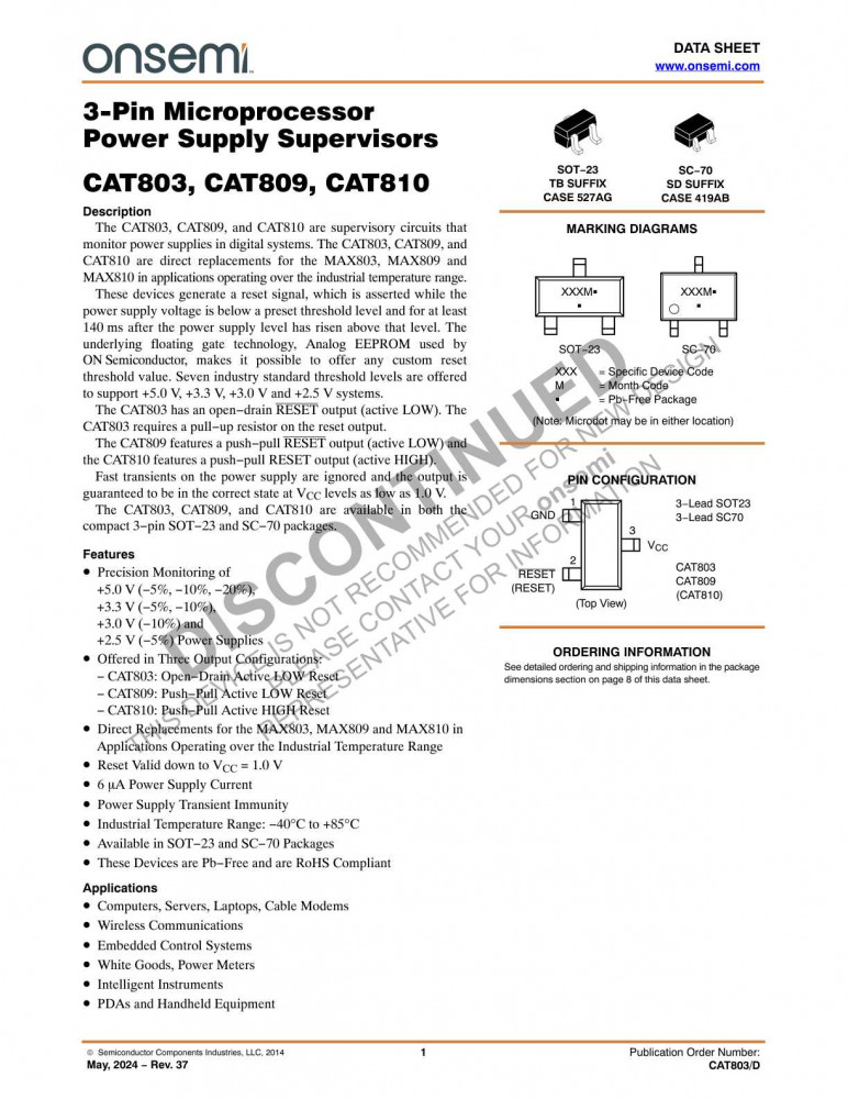 CAT810 datasheet page 1