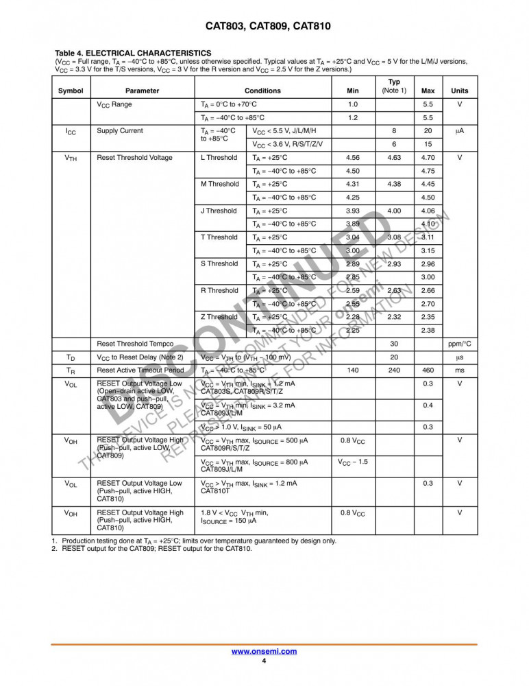 CAT810 datasheet page 4