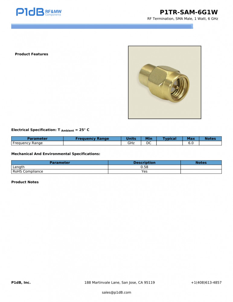 P1TR-SAM-6G1W product document image