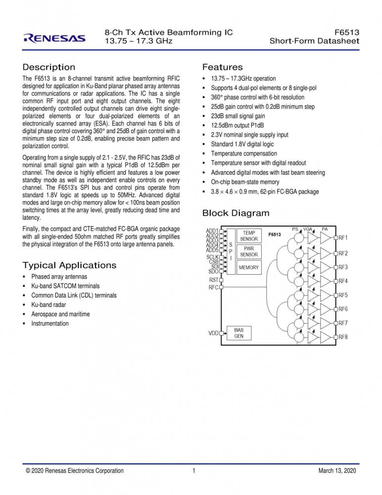 F6513SAVGI technical document page 1