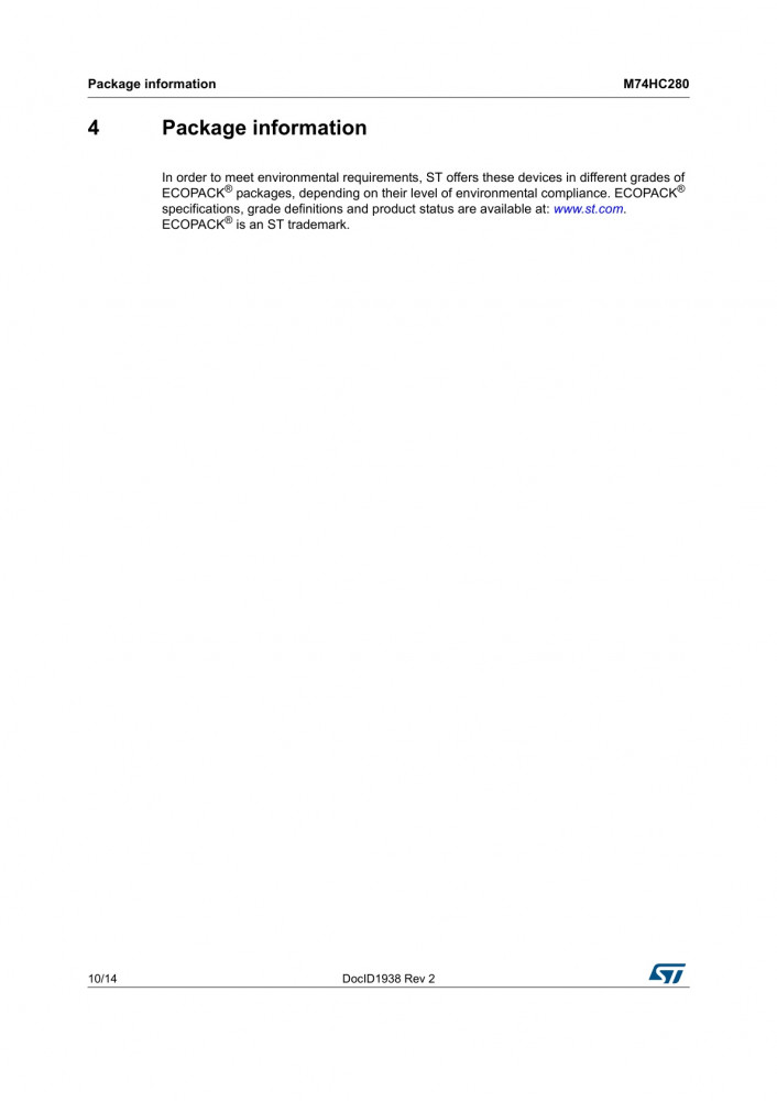 M74HC280YRM13TR datasheet page 10