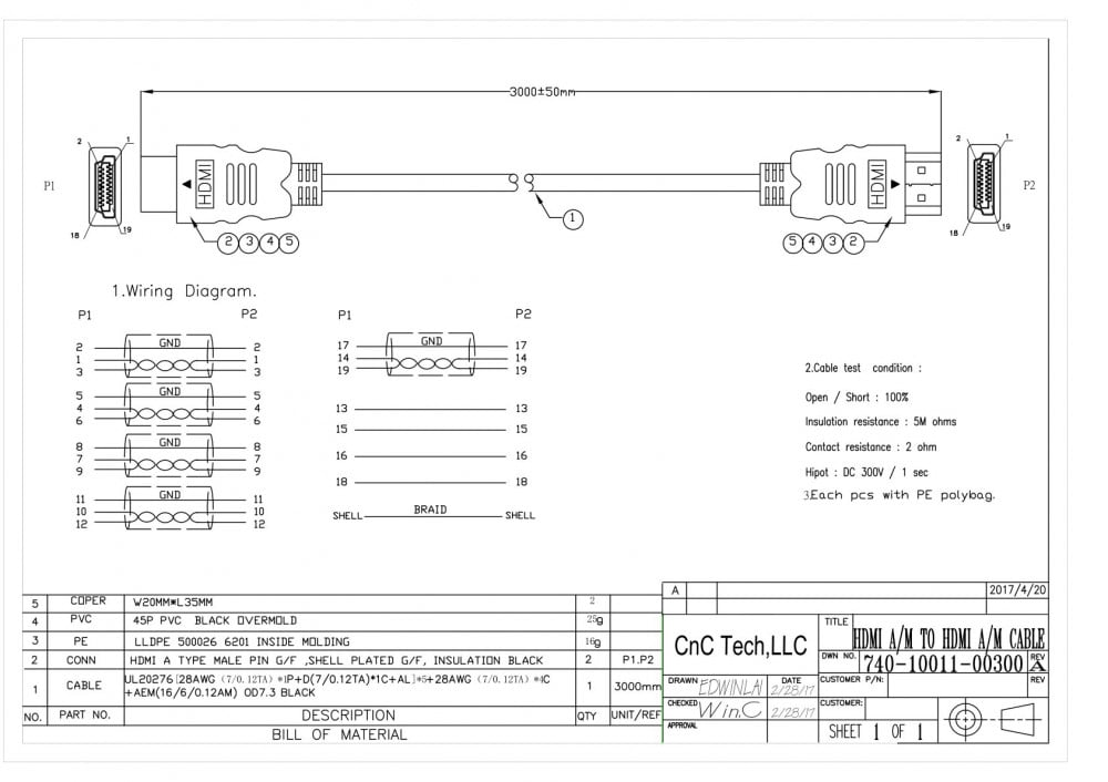 CNC Tech 740-10011-00300 technical drawing page