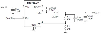RT2101A - 2.95V to 6V Input, 3A Output, 2MHz, Synchronous Step-Down Converter