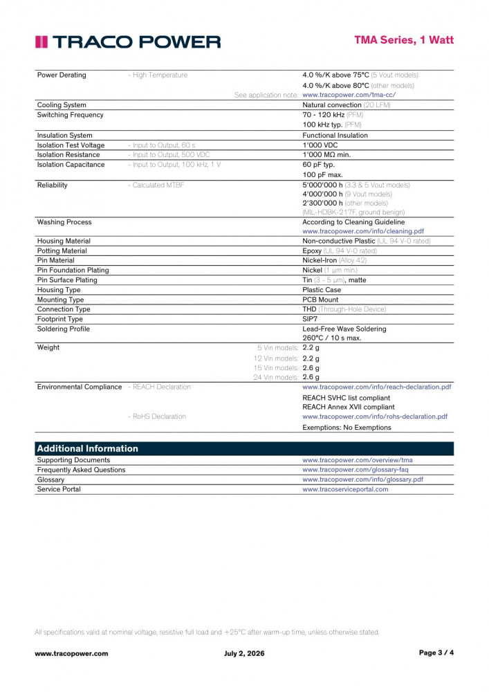 TMA 1205D technical document page 3