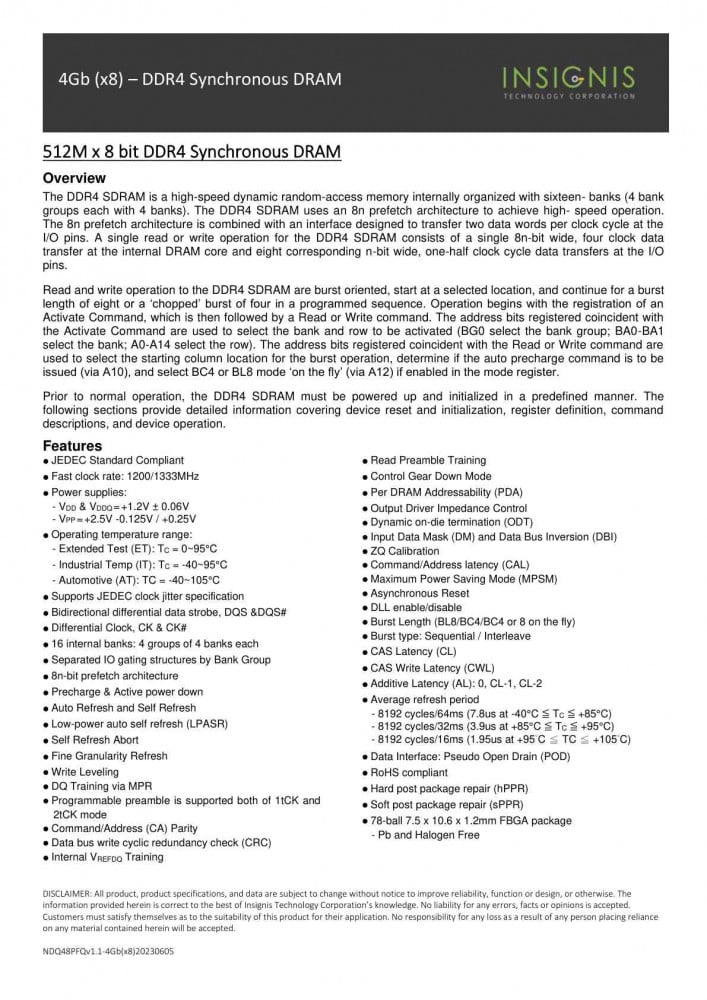 NDQ48PFQ-7NIT TR datasheet page 1