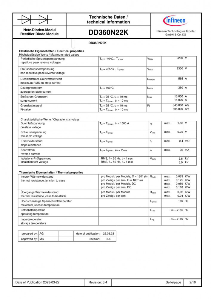 DD360N22K datasheet page 2