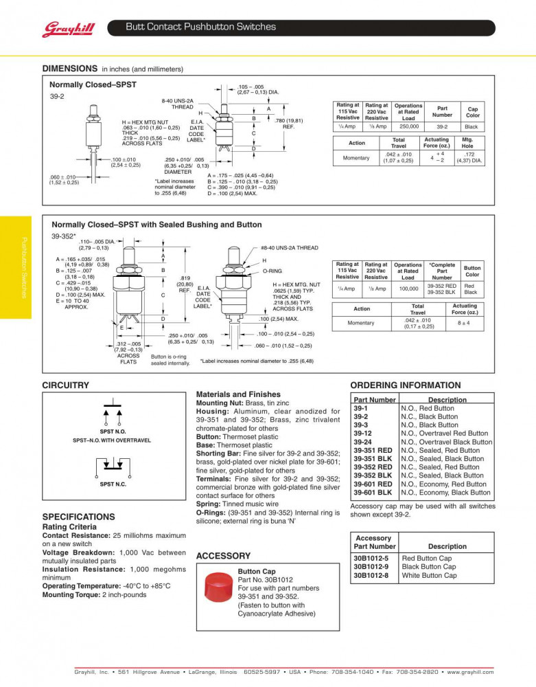 Grayhill Series 39 technical reference page 2