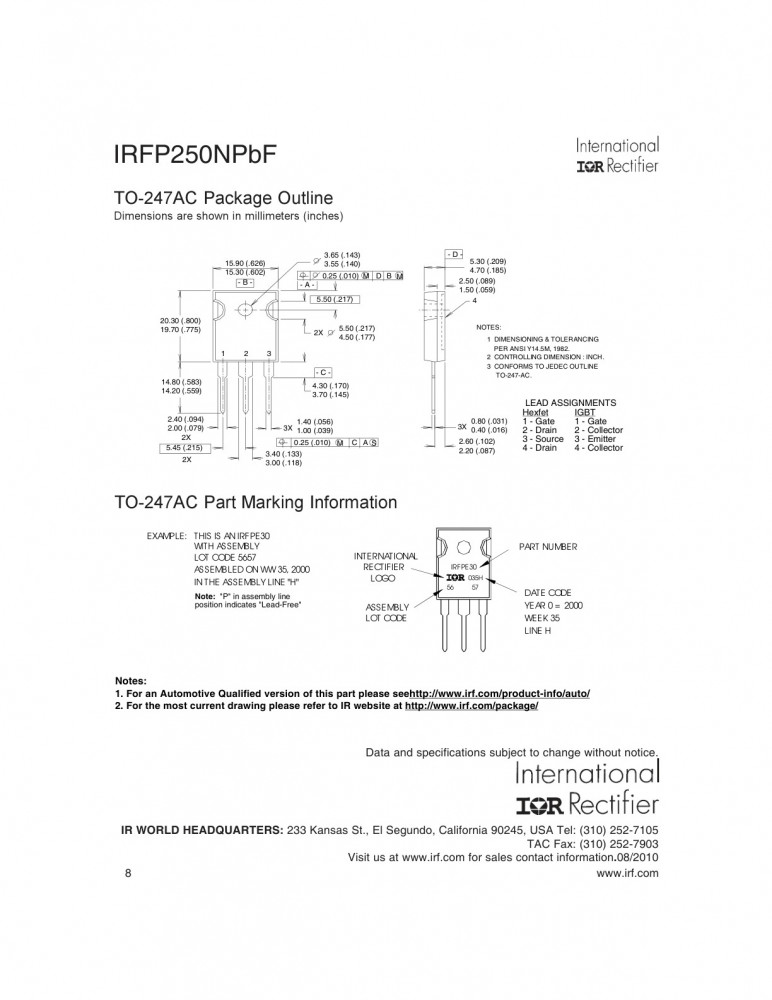 IRFP250NPBF datasheet page 8