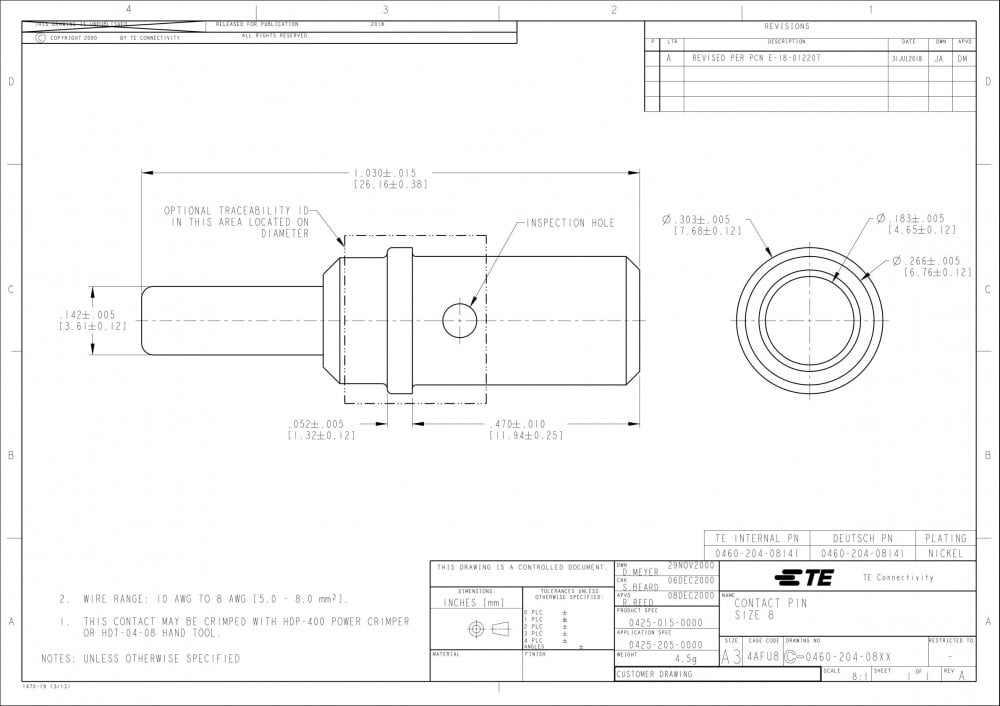 TE Connectivity 0460-204-08141 technical drawing preview