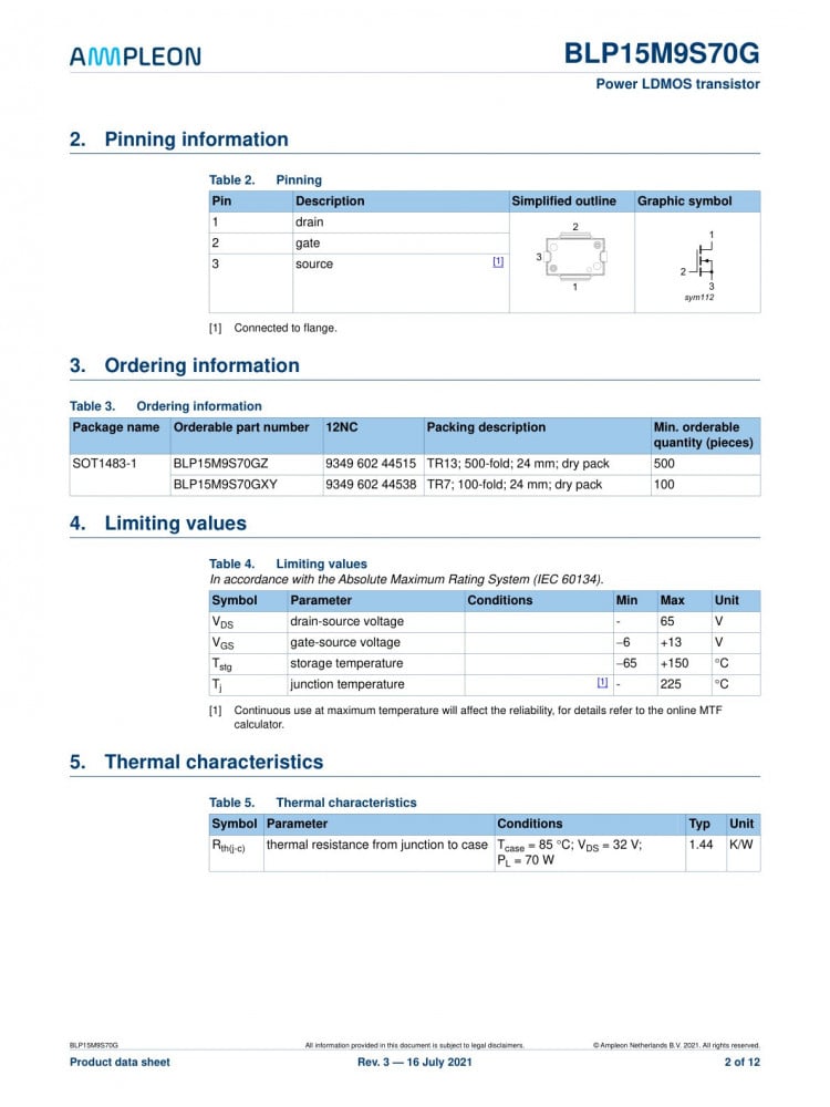 BLP15M9S70GXY datasheet page 2