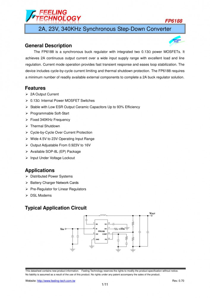 FP6188XR-G1 datasheet page 1