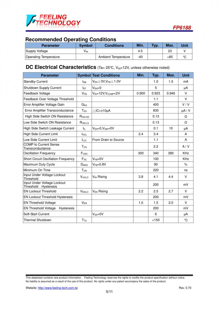 FP6188XR-G1 datasheet page 5