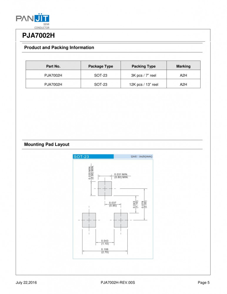 PJA7002H datasheet page 5