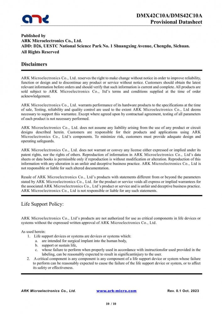 DMS42C10A datasheet page 10