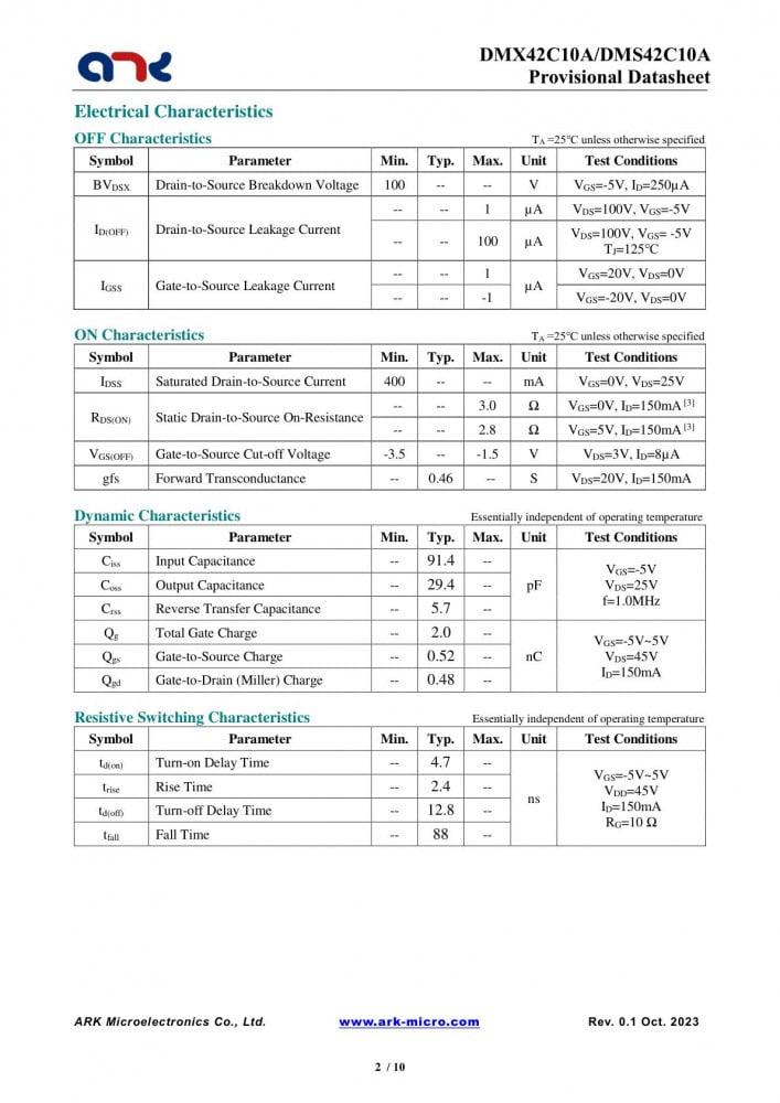 DMS42C10A datasheet page 2