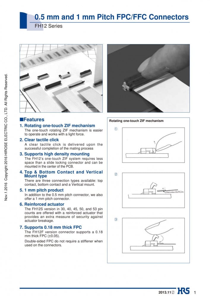 HRS FH12 datasheet page 1