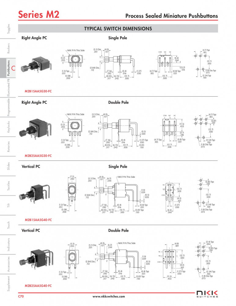 NKK Switches M2B series technical document page 7