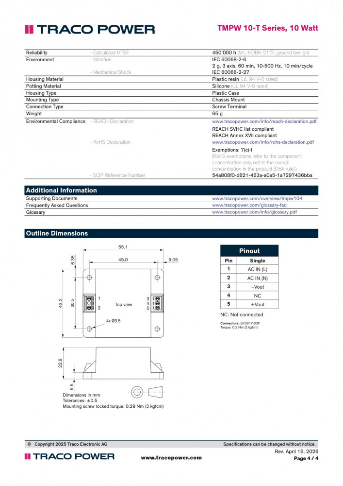 TMPW 10-T series technical document page 4
