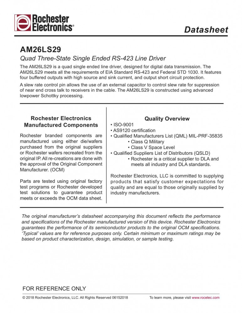 AM26LS29PC datasheet page 1