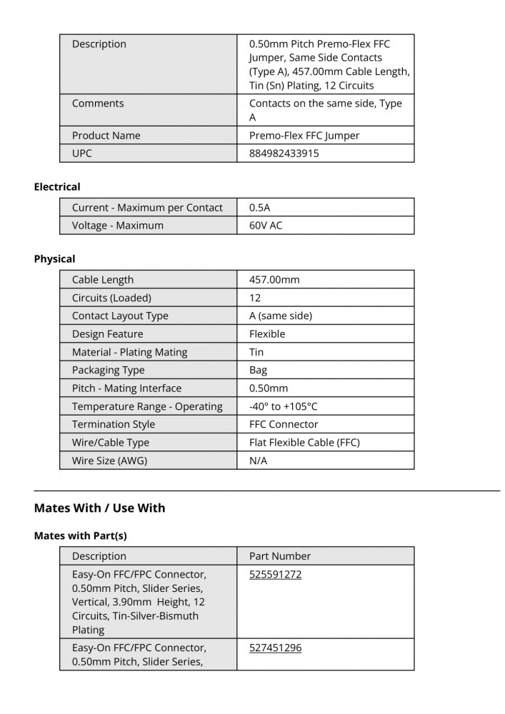 MOLEX 15266 FFC sales drawing page 2
