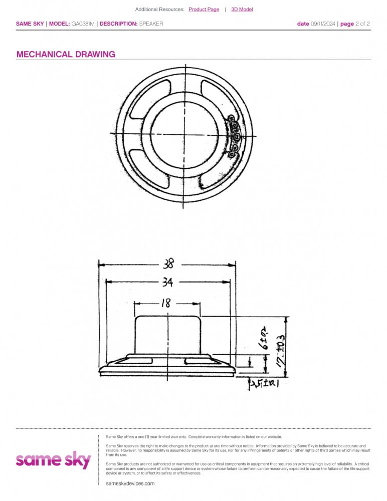 GA0381M technical document page 2