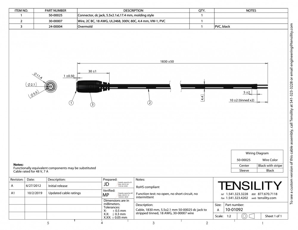 Tensility International 10-01092 product drawing