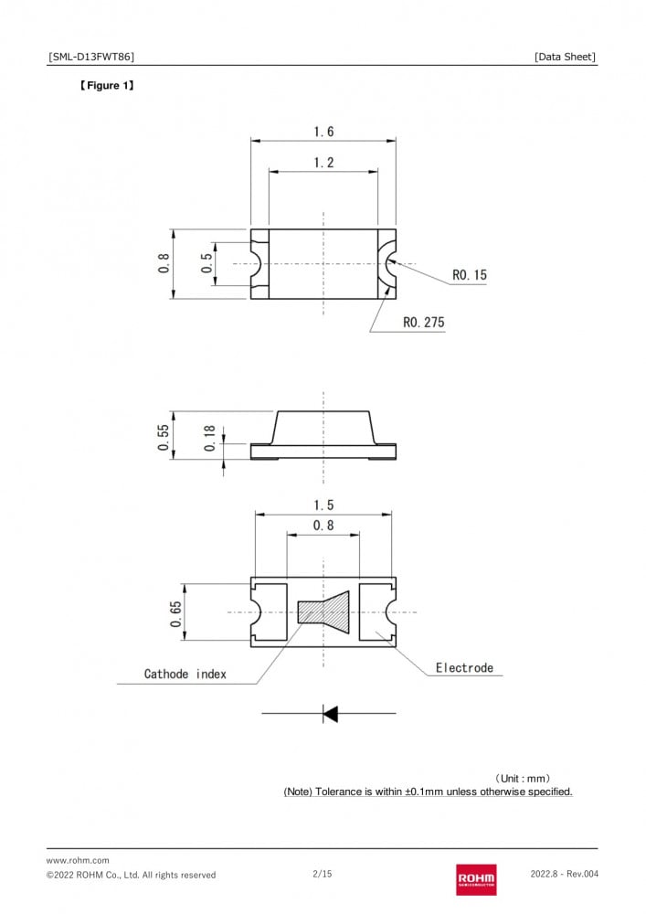 SML-D13FWT86 datasheet page 2
