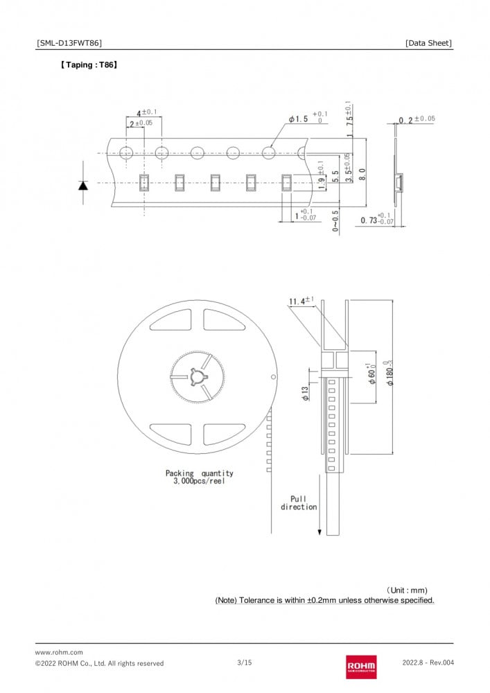 SML-D13FWT86 datasheet page 3