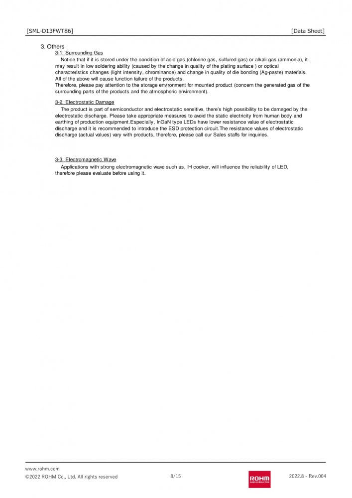 SML-D13FWT86 datasheet page 8