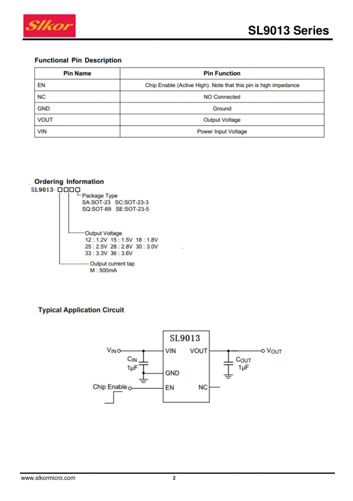 SL9013 datasheet page 2