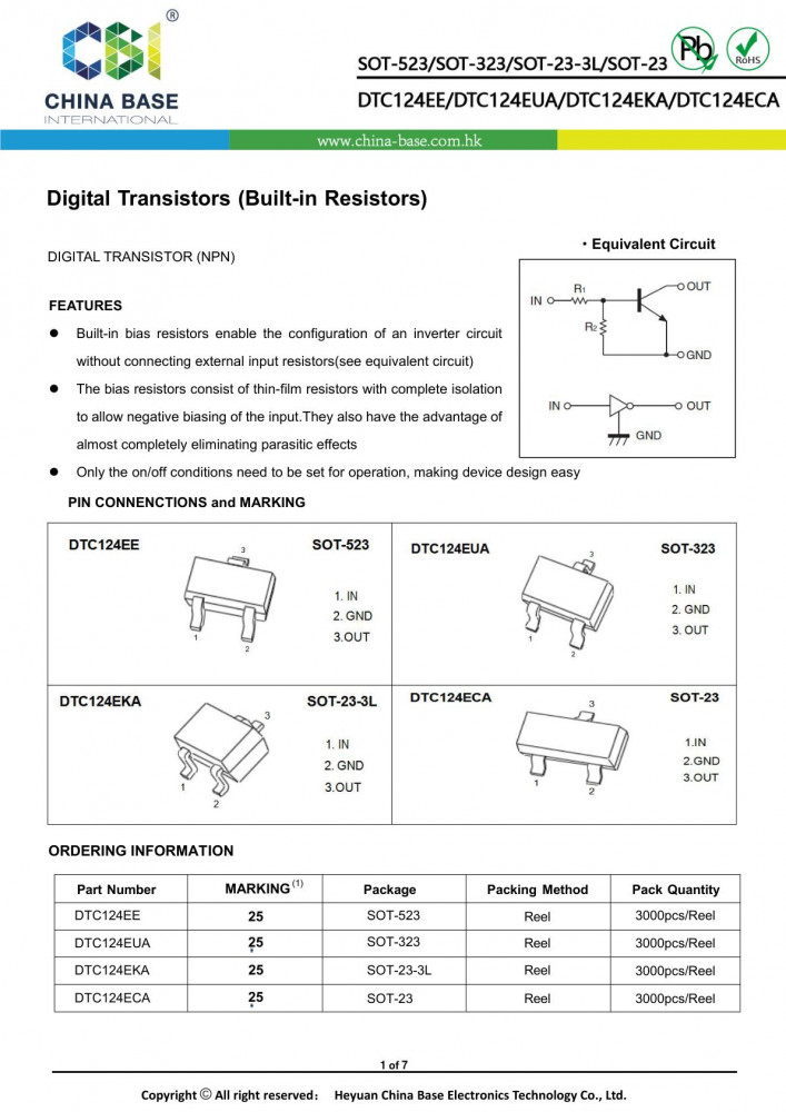 DTC124ECA datasheet page 1