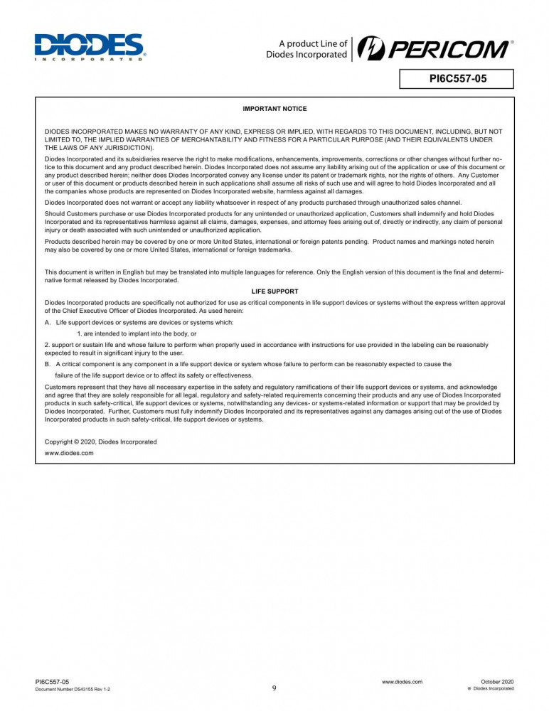 PI6C557-05LEX datasheet page 9