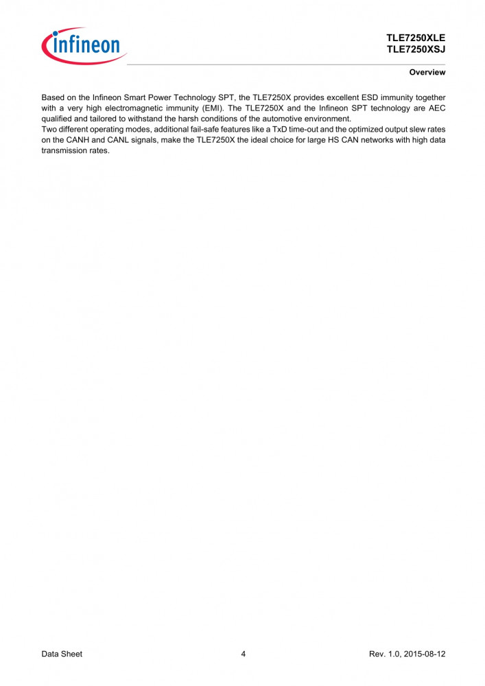 TLE7250XSJ datasheet page 4