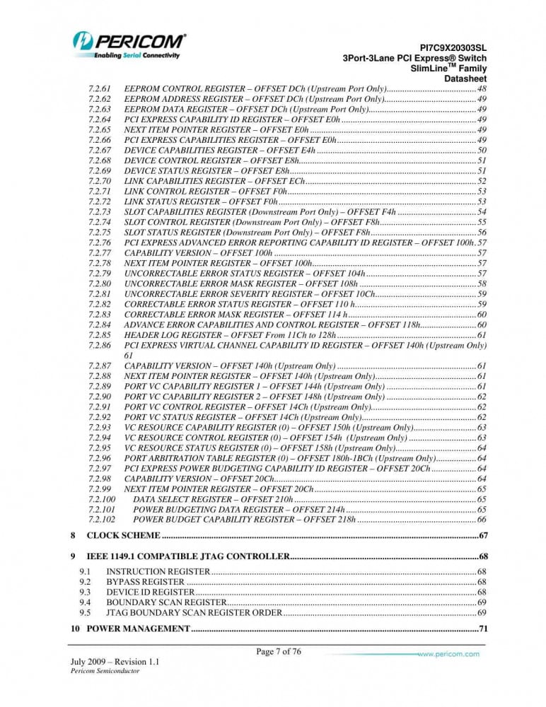 PI7C9X20303SL datasheet page 7