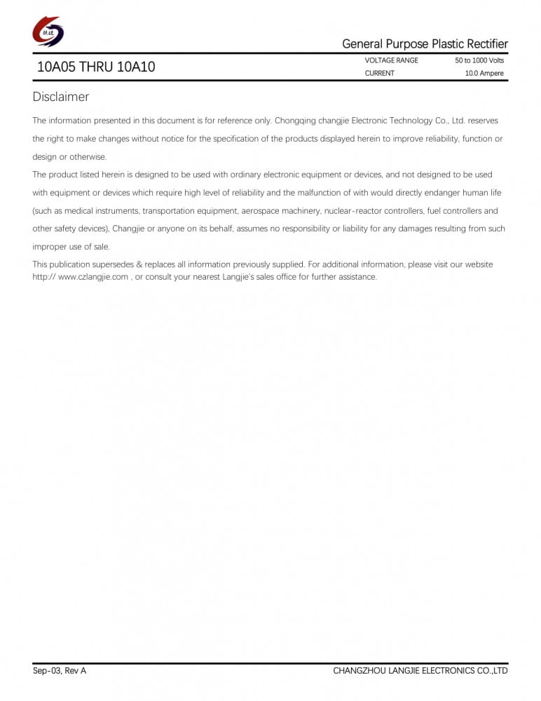 LangJie 10A4 datasheet page 5