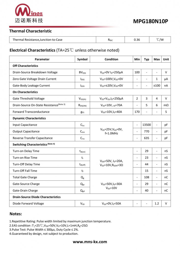 MPG180N10P datasheet page 2